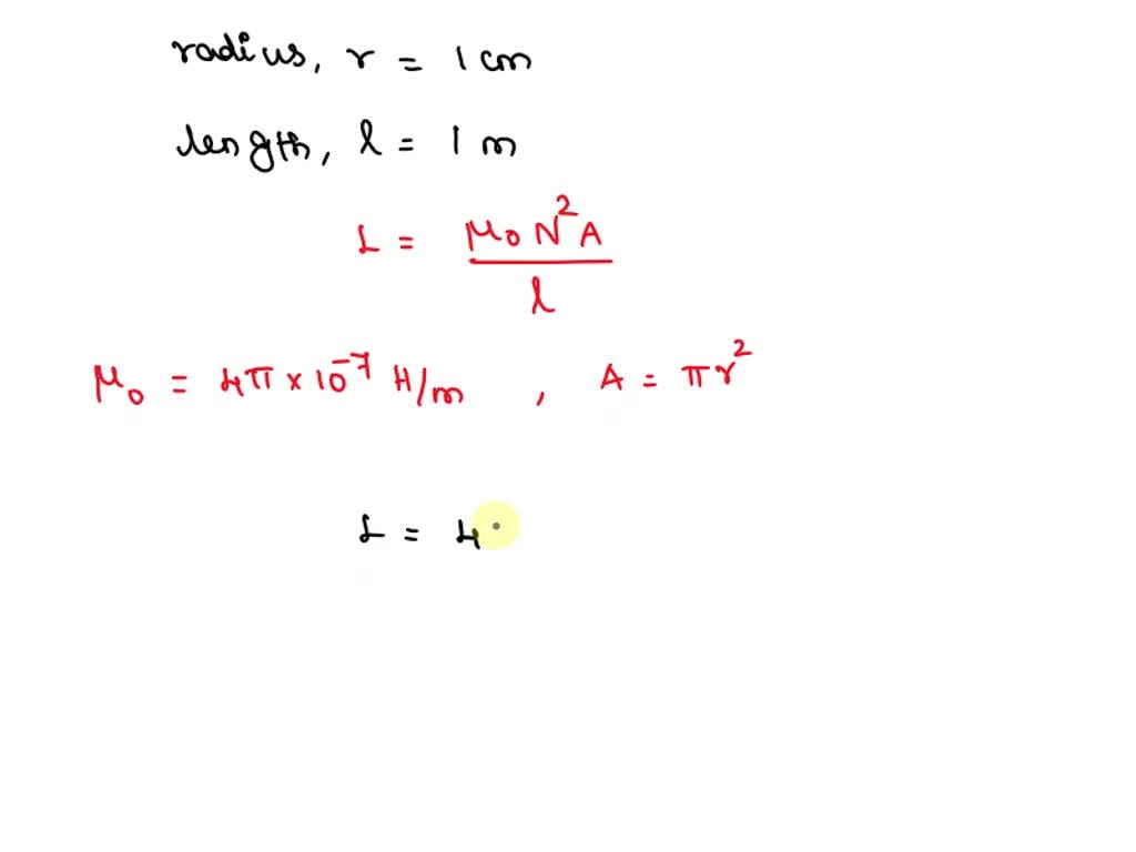 SOLVED: What is the Inductance of a solenoid containing 10 turns and of ...