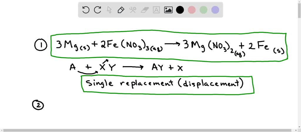 SOLVED: For each number in the reaction map shown below; write the ...