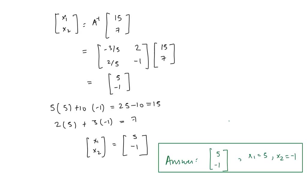 SOLVED: Express the following system of linear equations in the matrix ...