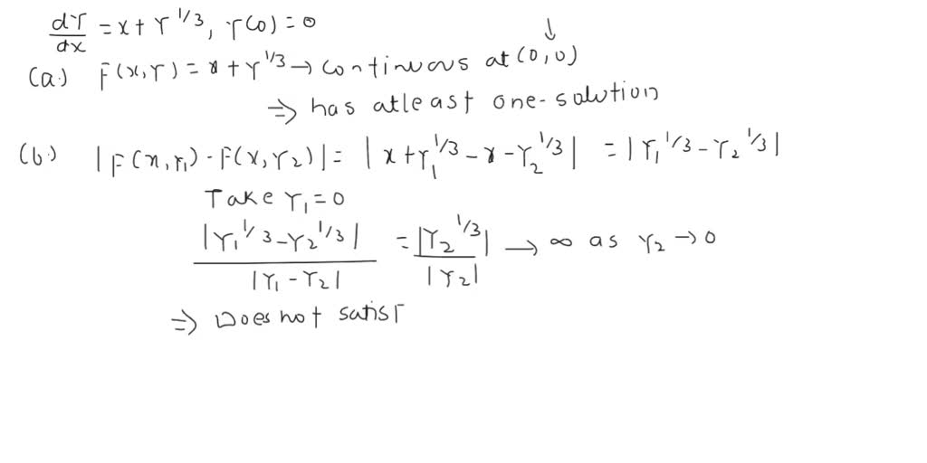 SOLVED: (10 points). a| On the basis of the existence theorem (Peano) determine whether the ...