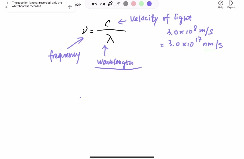 SOLVED: Red light has a wavelength of 620 nm. What is its frequency?