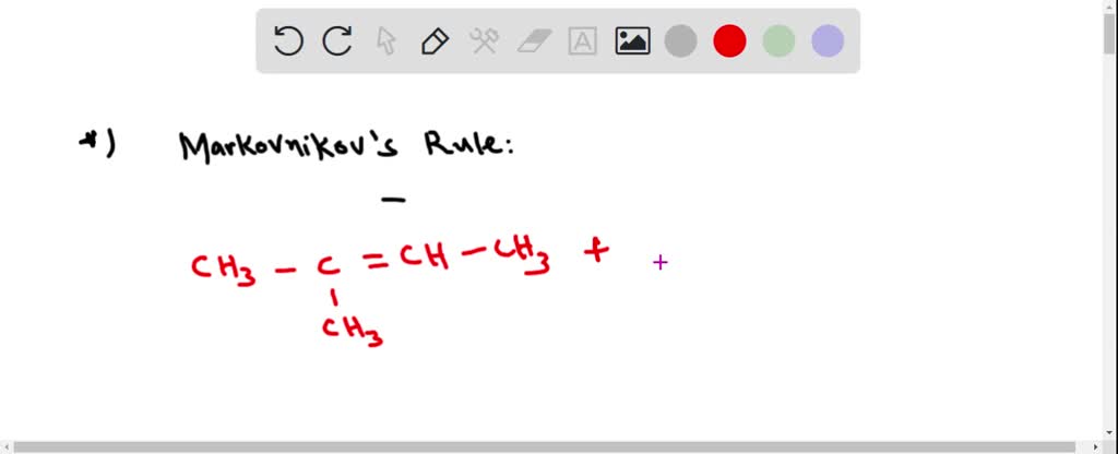 SOLVED: Click the draw structure button to launch the drawing utility Use Markovnikov's rule to ...