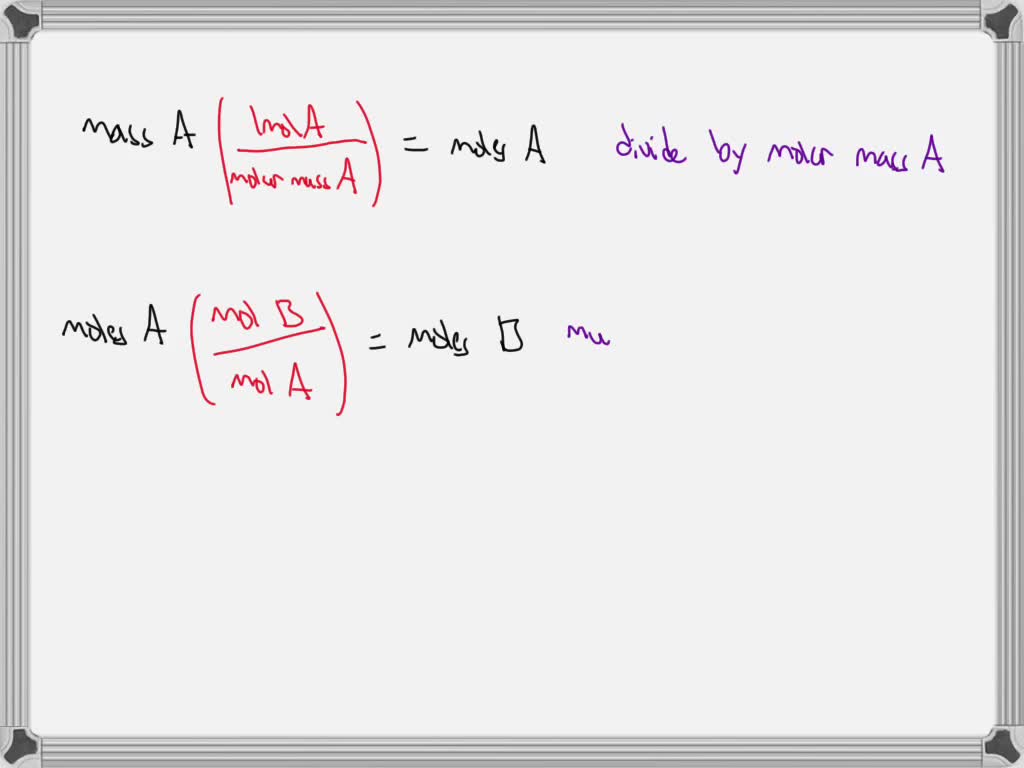 SOLVED: Identify the conversion factor used in the following concept maps. (ie molar mass ...