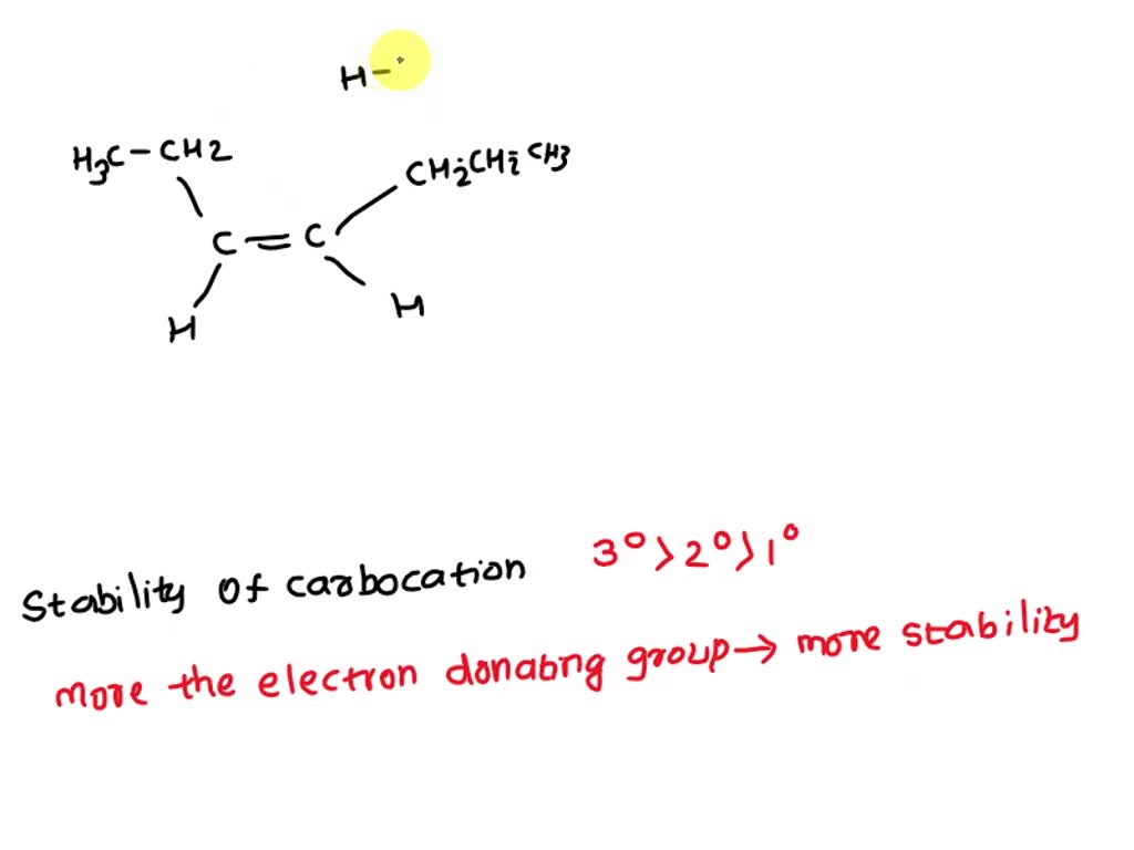 SOLVED: Draw a structural formula for the more stable carbocation ...