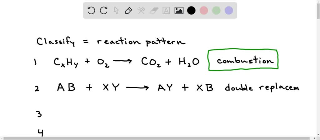 Solved Classify Each Chemical Reaction Type Of Reaction Check All That Apply Reaction