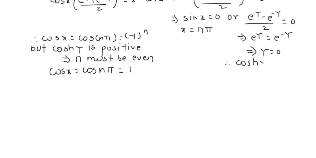 SOLVED: Find all roots of the equation cos(z) 2 = 0. Hint: cos(z) = cos ...