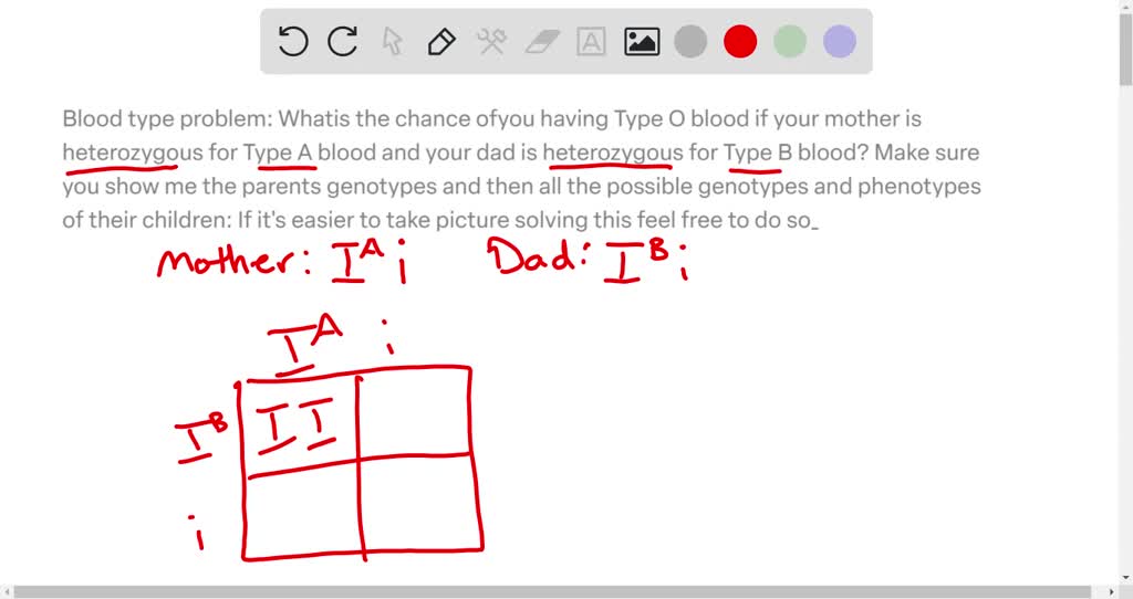 SOLVED: Blood type problem: What is the chance of you having Type O ...