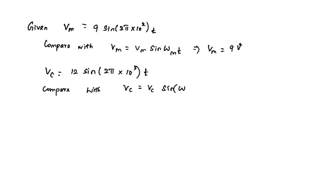 Solved A Modulating Signal 10sin 2π × 103x Is Used To Modulate A Carrier Signal 10sin 2π ×