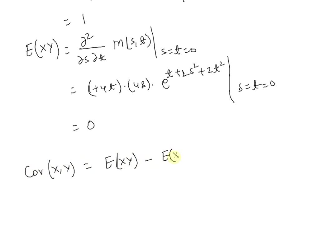 Solved If The Joint Moment Generating Function Of The Random Variables
