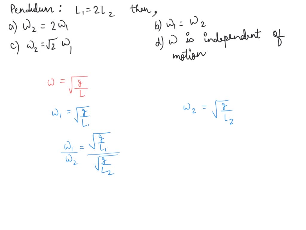 SOLVED:Upon what quantities does the angular frequency (~b) of a simple ...