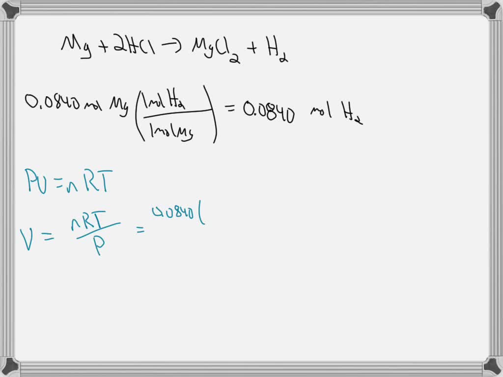 SOLVED: Magnesium metal reacts with hydrochloric acid to produce ...