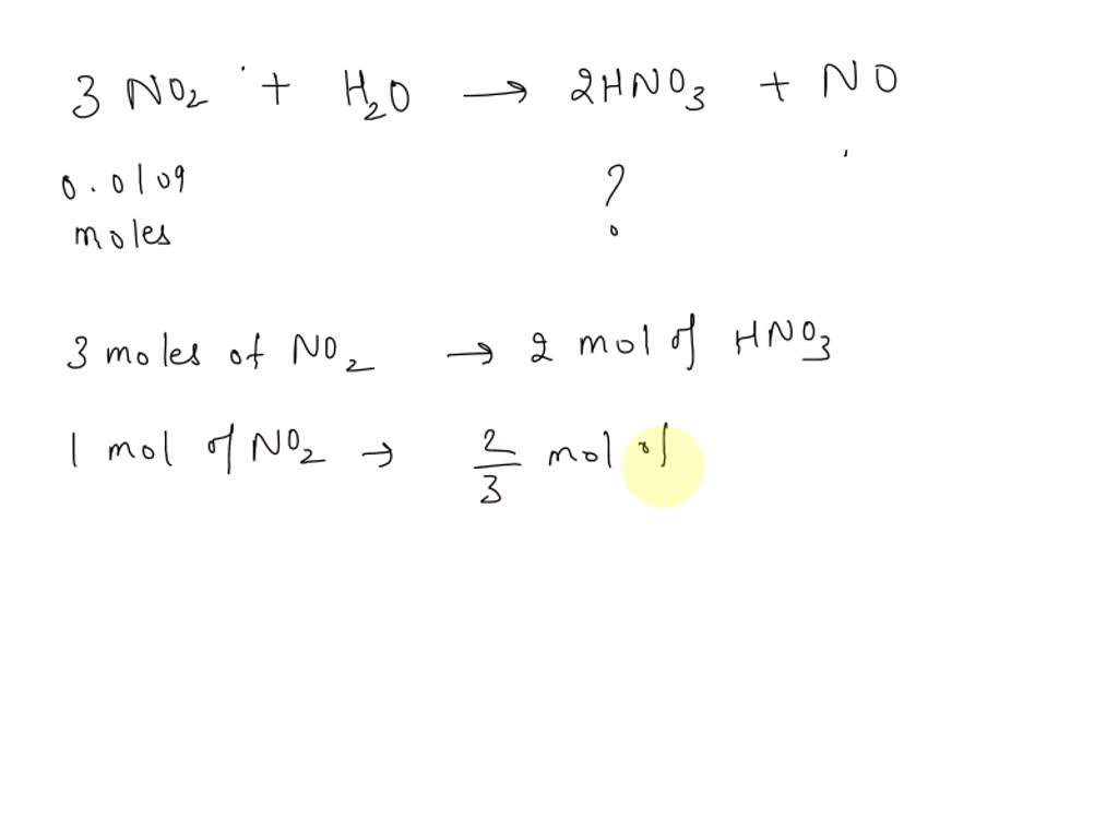 SOLVED: Determine the mass of HNO3, in milligrams, produced when 0.0109 ...