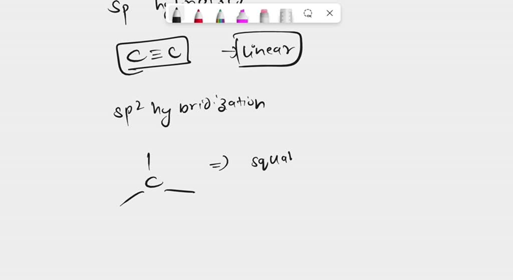 SOLVED: Determine the hybridization and geometry around the indicated ...
