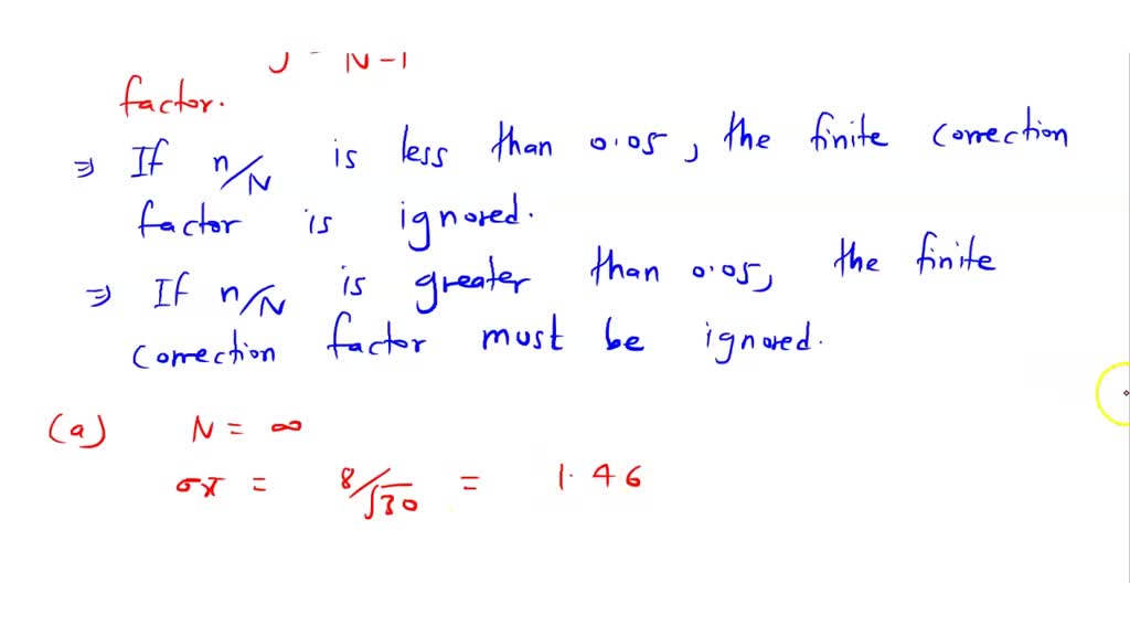 SOLVED: Suppose random sample of size 30 selected from population with 0 = 8 Find the value of ...