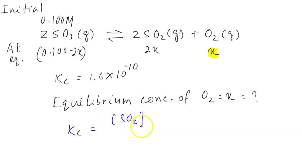 SOLVED: 4.) Under certain conditions the equilibrium constant for the ...