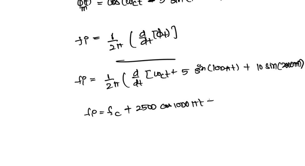 SOLVED: Texts: An angle-modulated signal with a carrier frequency of 2 ...