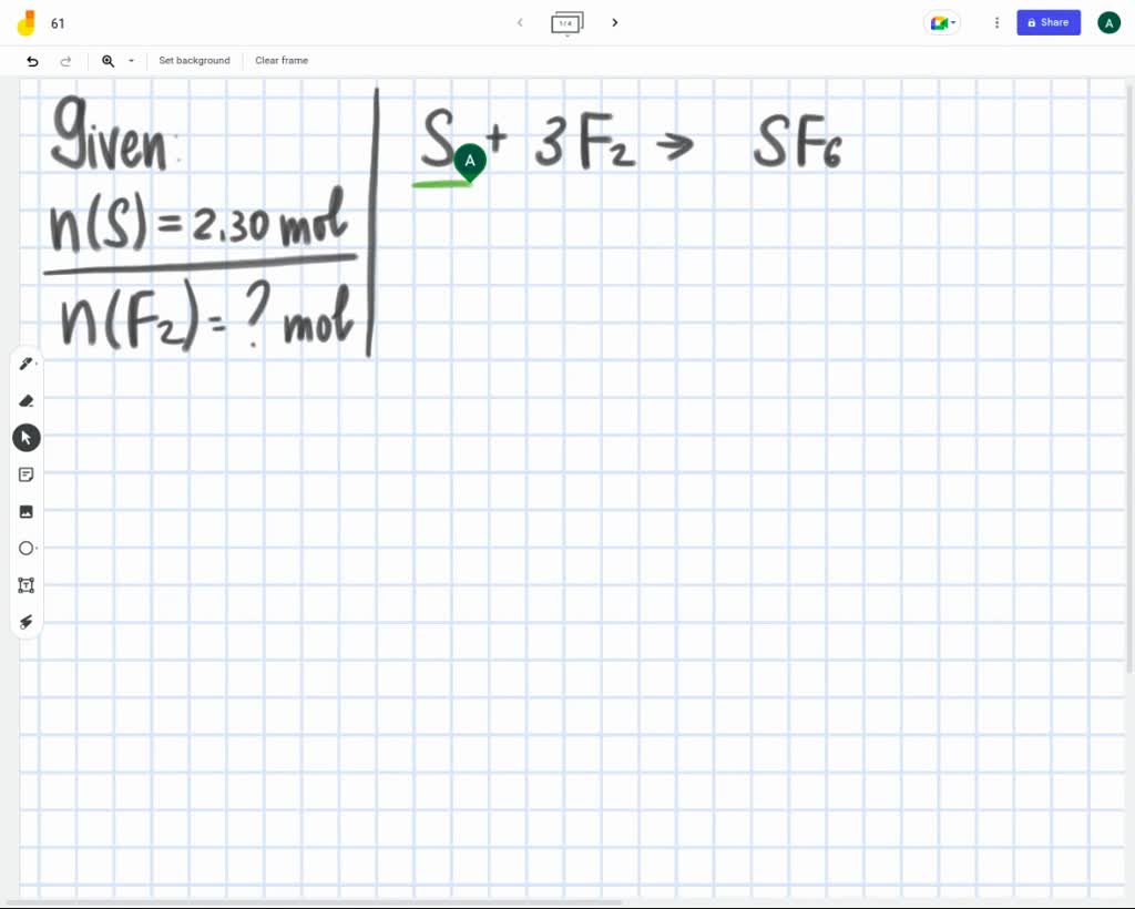 SOLVED: Sulfur and fluorine react to form sulfur hexafluoride according ...