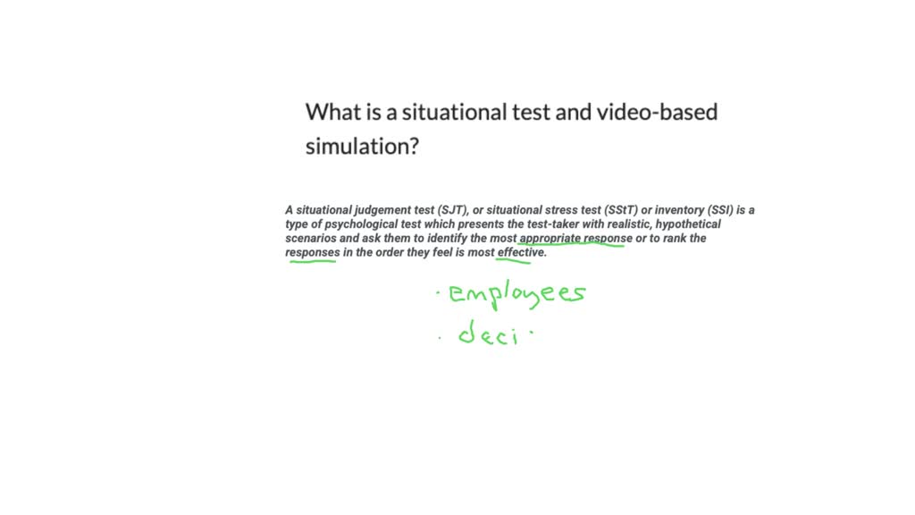 SOLVED: What is a situational test and video-based simulation?