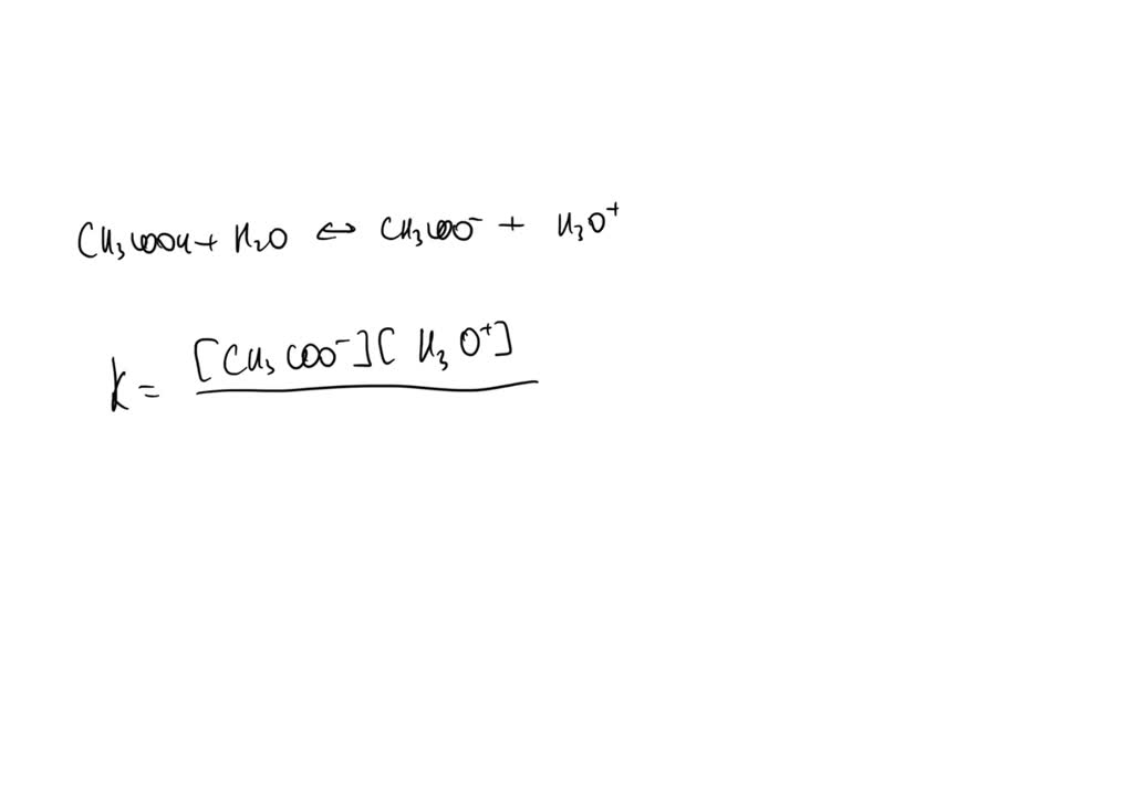 SOLVED: The dissociation of CH3COOH in water is described by the equation; CH3COOH + H2O ↔ ...