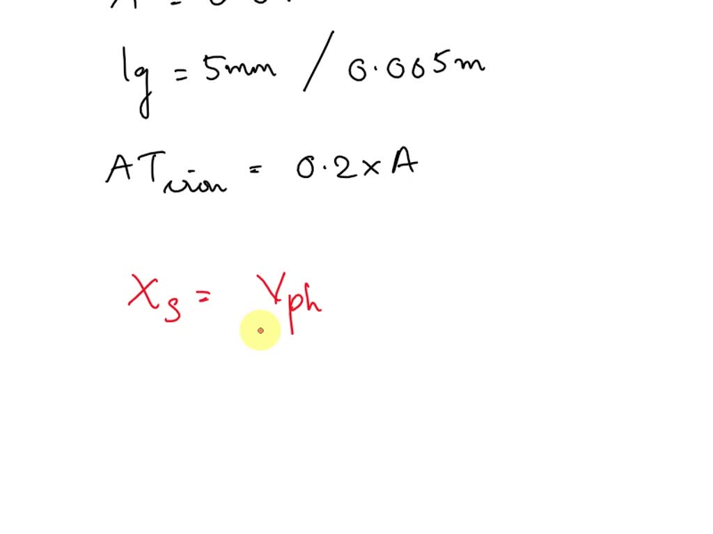 SOLVED: Estimate the values of the short circuit ratio and synchronous reactance of a 1000 kVA ...