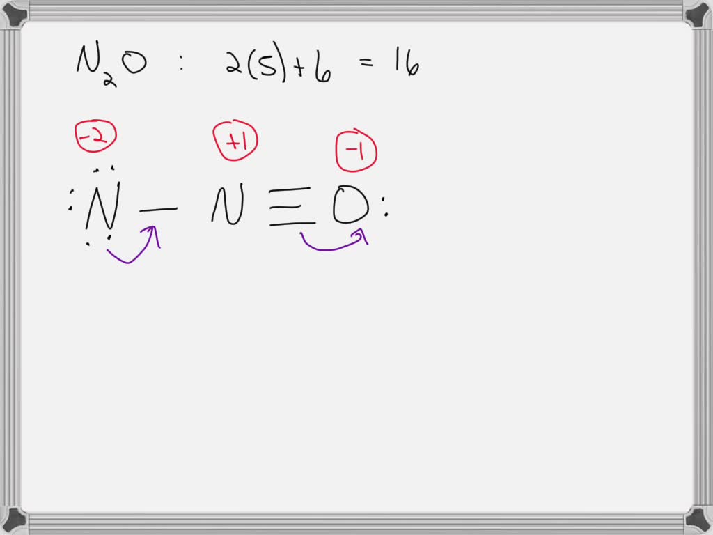 SOLVED: A Lewis structure for N,O is shown below; however; its formal ...