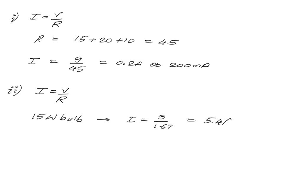 Solved Q1 Three Light Bulbs Are Connected To A 9v Battery As Shown In