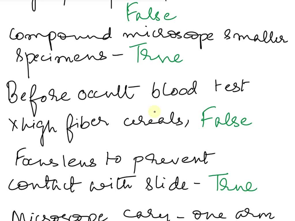 SOLVED: 1. Prior to an occult blood test, the patient may be asked to ...