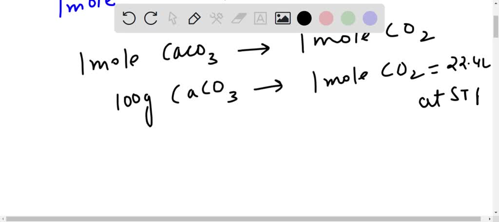 SOLVED: In the reaction: CaCO₃(s) → CaO(s) + CO₂(g) How many liters of carbon dioxide gas, CO₂ ...