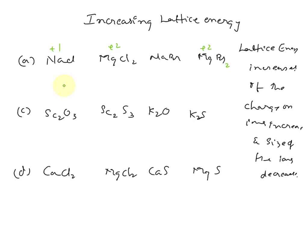 SOLVED: For each of the following sets of ionic substances, arrange the members in order of ...