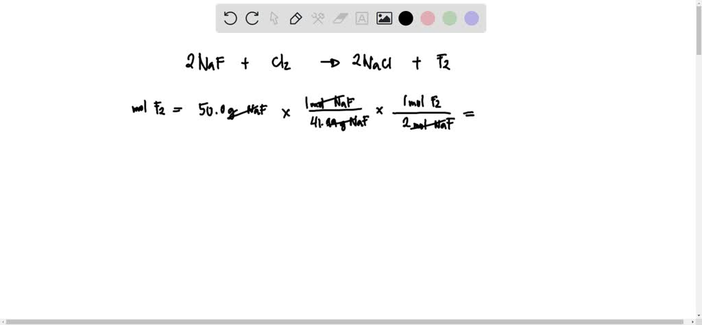 SOLVED: When sodium fluoride reacts with chlorine gas, sodium chloride and fluorine gas are ...