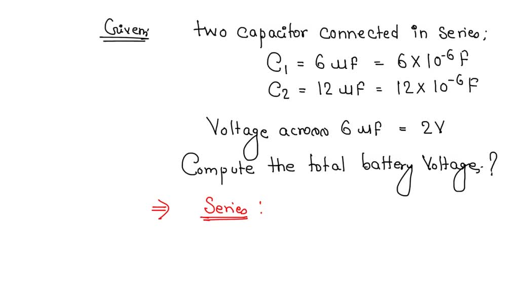 Two capacitors C1 = 4 μF and C2 = 6 μF are connected in series across a ...