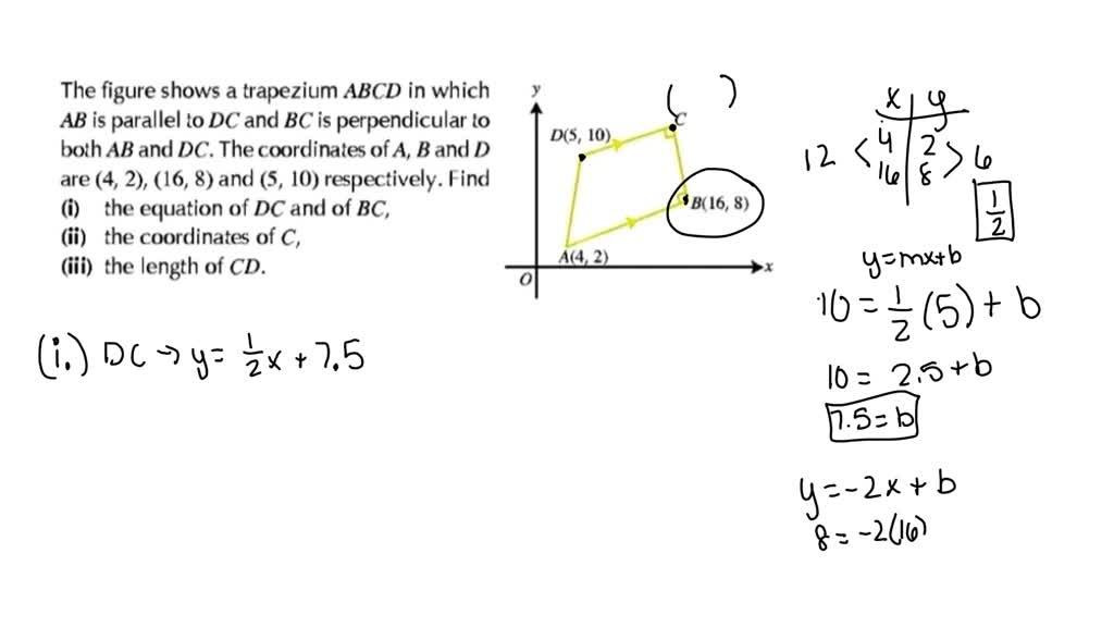 SOLVED: The figure shows a trapezium ABCD in which AB is parallel to DC and BC is perpendicular ...