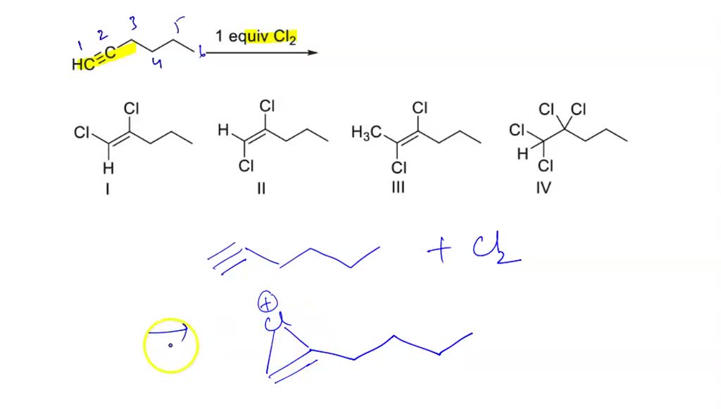 SOLVED: Predict the product when the given alkene reacts with chlorine ...