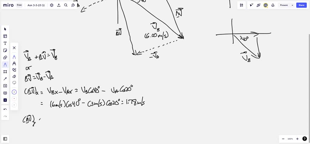 Initial Velocity Vector Va Has A Magnitude Of 3 00 Meters Per Second