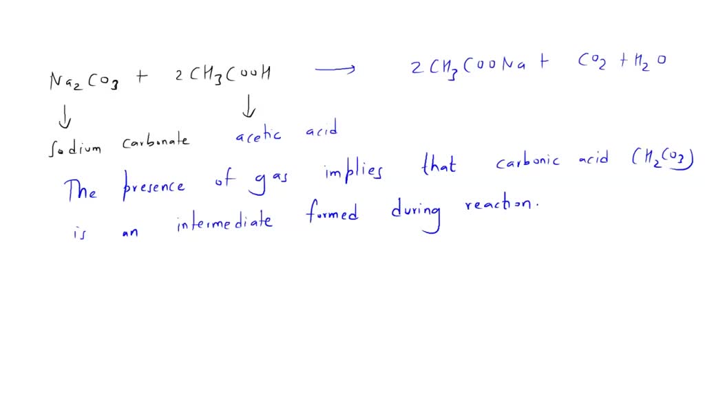 SOLVED: In the reaction between sodium carbonate and acetic acid, what ...