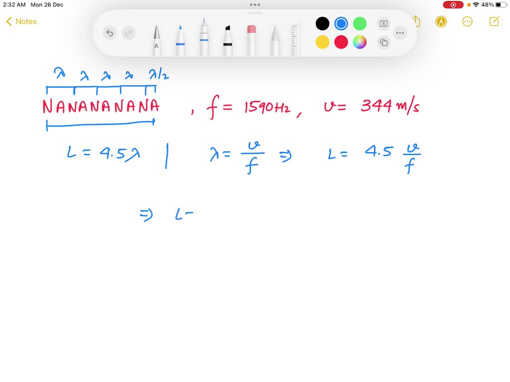 SOLVED: The pattern of displacement nodes N and antinodes A in a pipe is NANANANANA when the ...