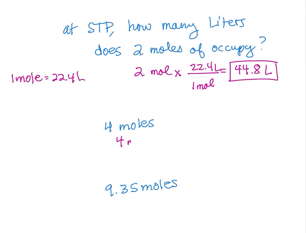 SOLVED: one mole of gas occupies how many liters at STP