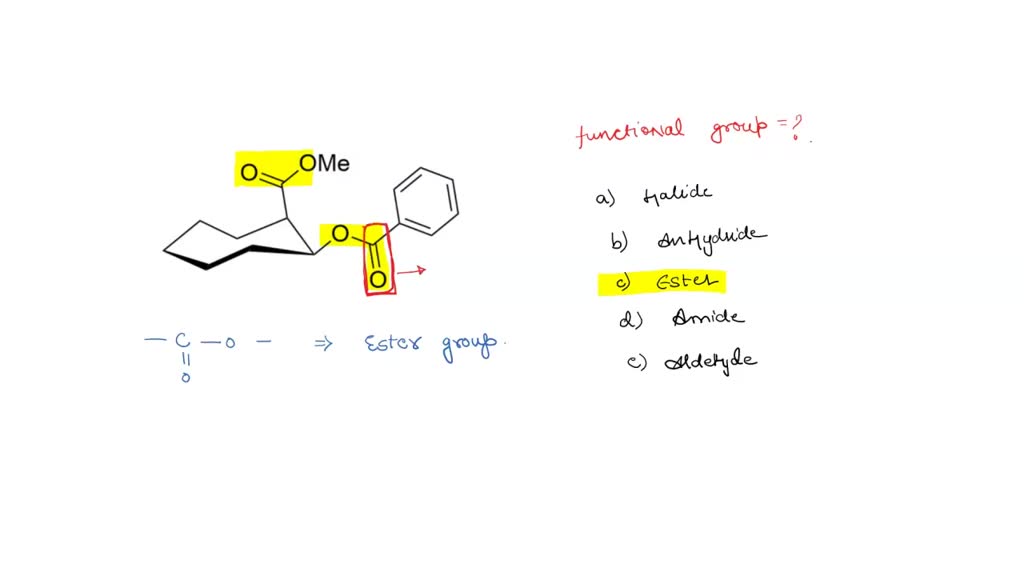 SOLVED: Select the functional group(s) you find from the molecule shown ...