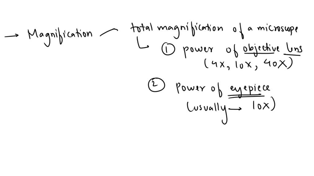 SOLVED: Choose the correct formula for calculating the total magnification from the objective ...