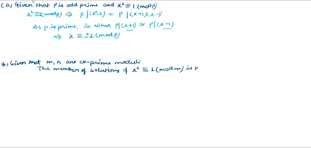 Solved Problem An Algorithm Ior Extracting Discrete Logarithms 21 Marks Let P Be Large Prime 4352