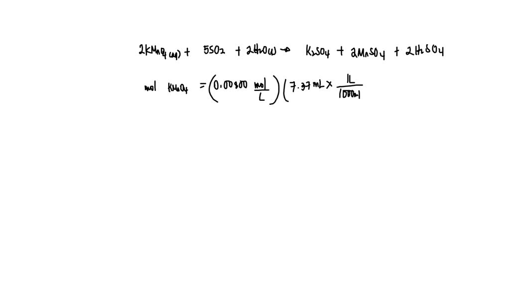 SOLVED: The titration of SO2 by iodine in the presence of starch is ...