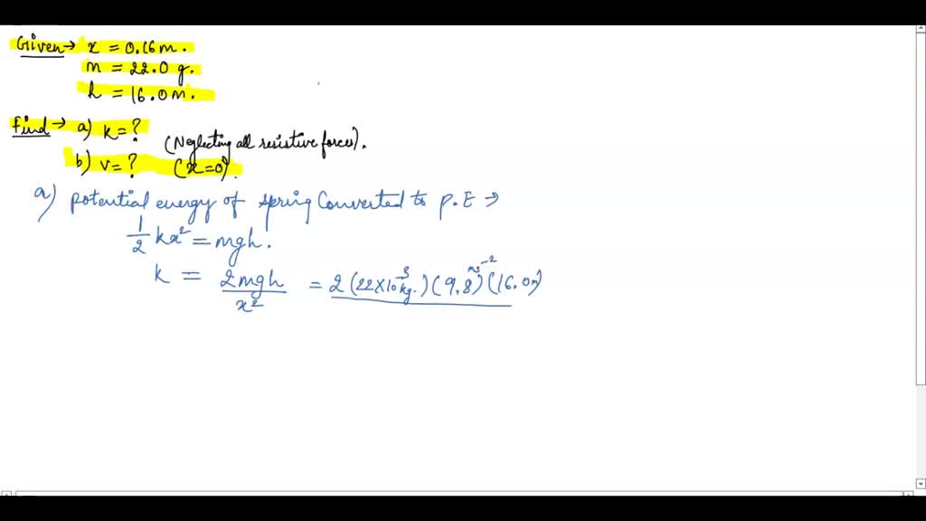 The launching mechanism of a toy gun consists of a spring of unknown ...
