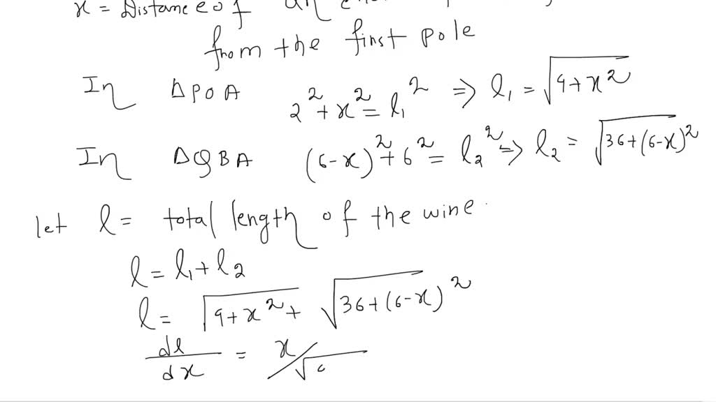 SOLVED: Two poles are connected by wire that is also connected to the ground between the poles ...