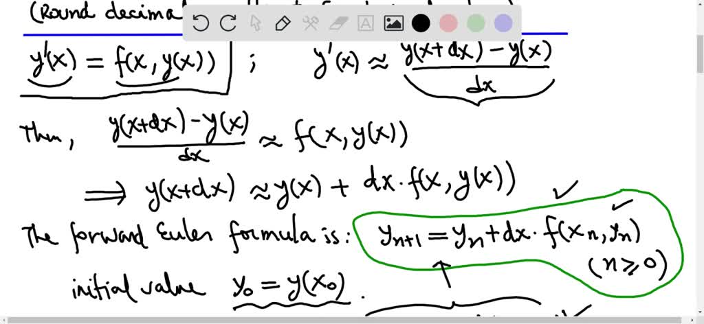 Solved Use Euler S Method To Calculate The First Three Approximations To The Given Initial