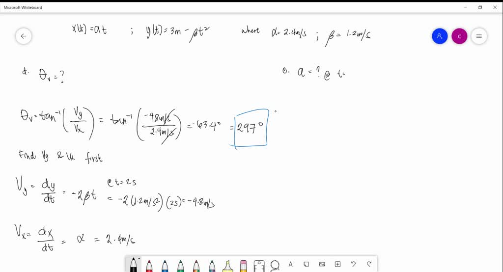 SOLVED: The coordinates of a bird flying in the xy plane are given by x ...