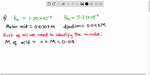 maleic acid is a diprotic acid pka1 192 pka2 627 calculate the ...