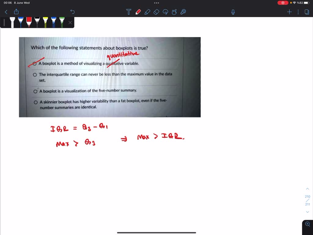 Solved Which Of The Following Statements About Boxplots Is True A Boxplot Is A Method Of