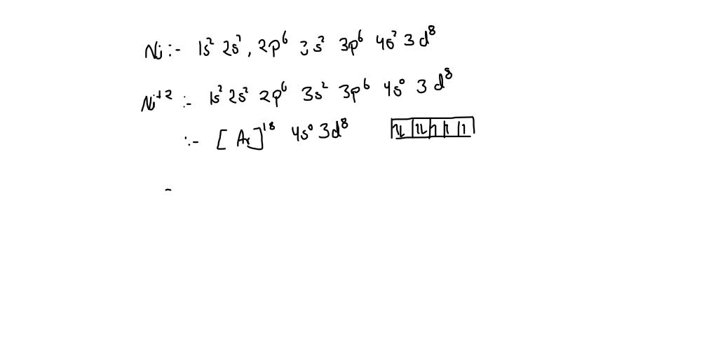 SOLVED: Write the electronic configuration of Ni2+ (both the expanded and condensed form using ...