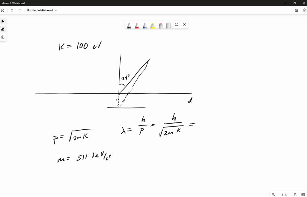 SOLVED: The wave nature of electrons is manifested in experiments where an electron beam ...