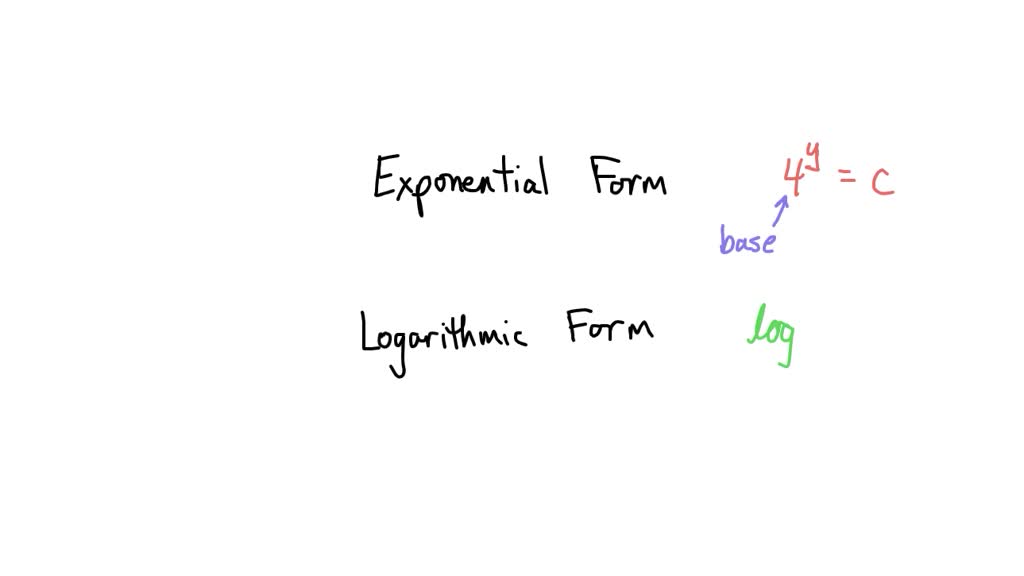 SOLVED: Write the equation in logarithmic form. Assume that all ...